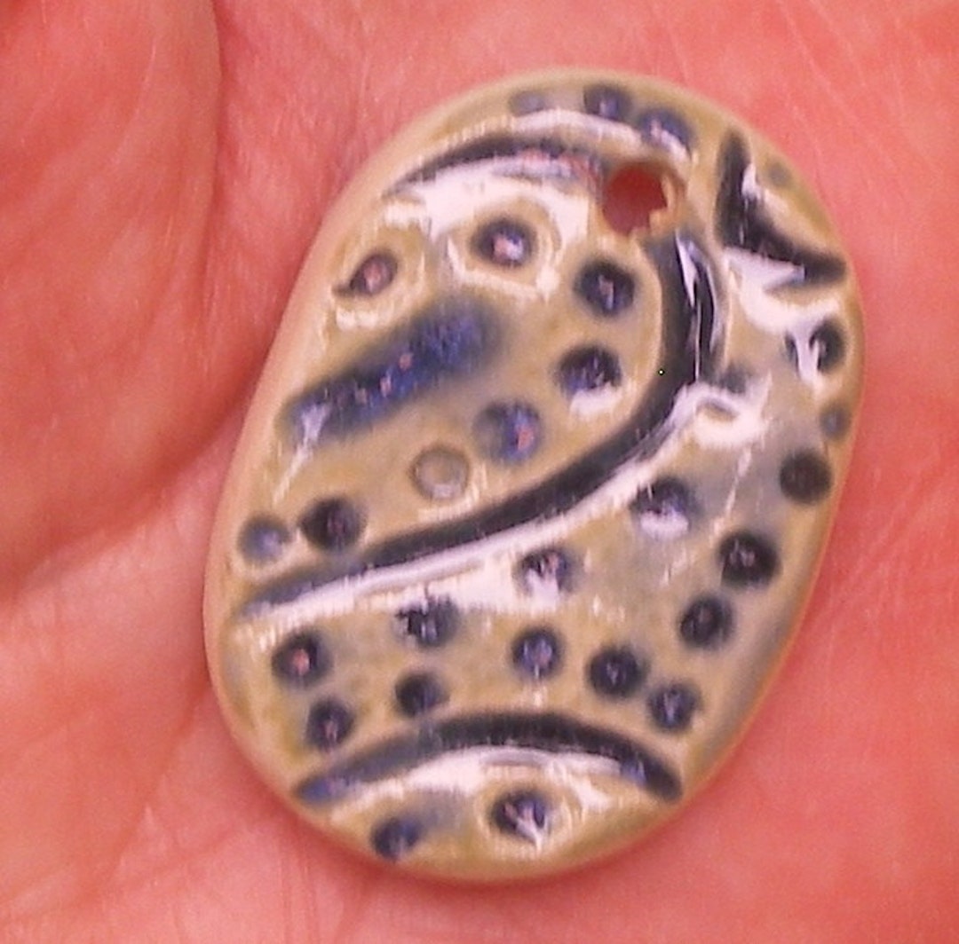 Oval Pendant Blue Stoneware Laguna B Mix Clay Pam's Blue Coyote Glaze ...