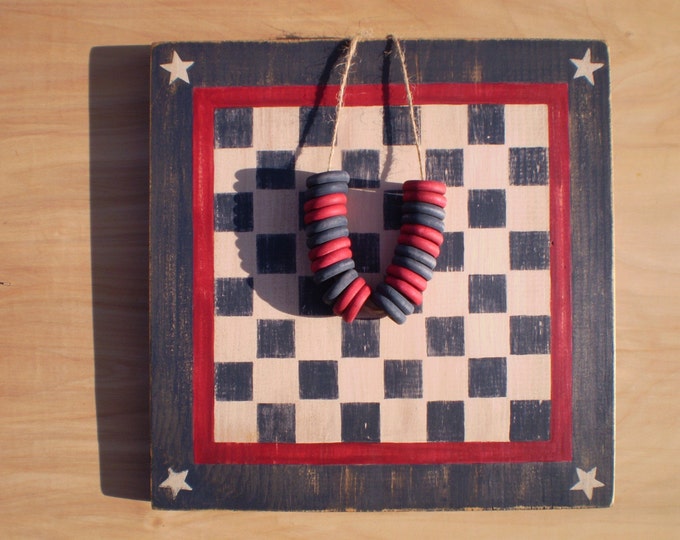 Americana Primitive 4 Star Checker Board - Etsy
