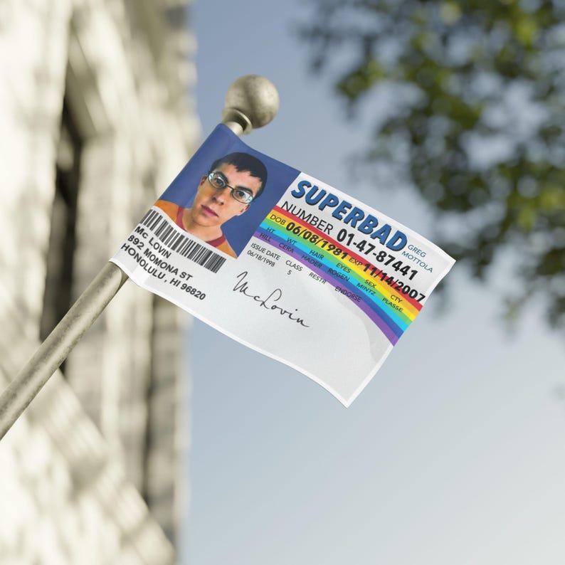 Mclovin ID Card Funny Flag - Superbad License Plate, Movie-themed Décor ...