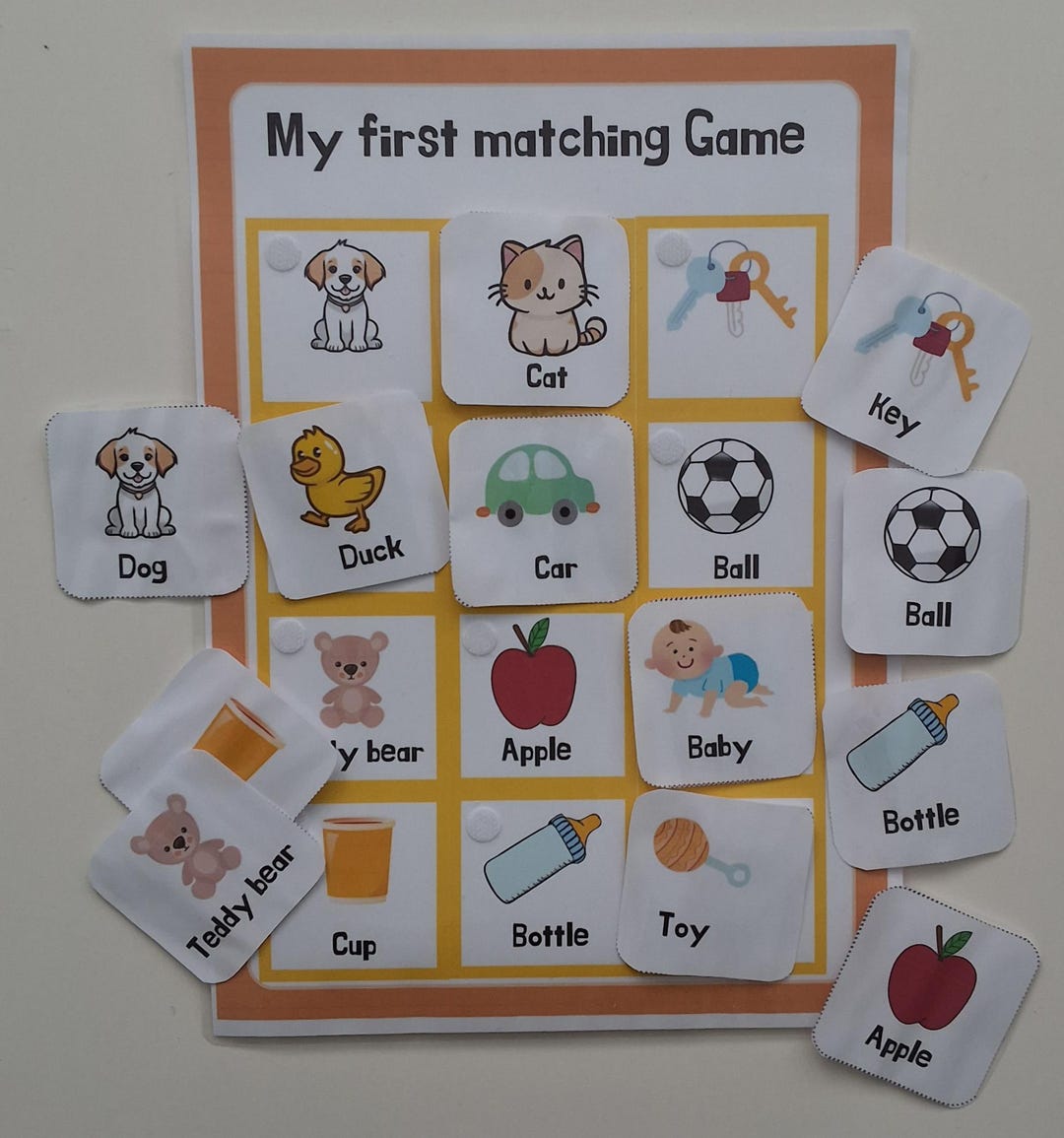 Toddler Matching Game Printable Memory Game for Toddlers / Preschool ...