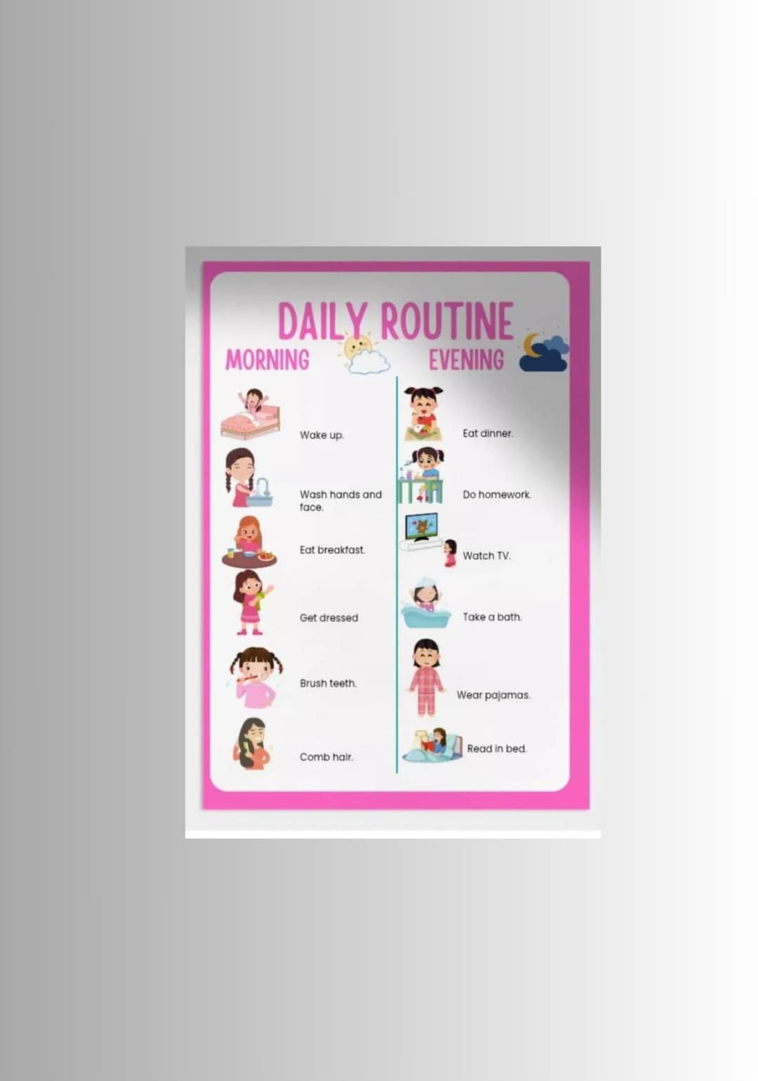 Daily Visual Schedule Poster Autism,adhd,sen Visual Support Teach ...