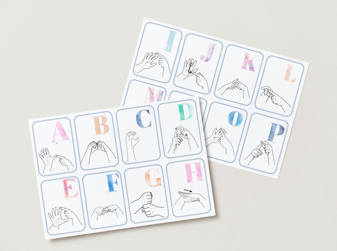 Alphabet British Sign Language (BSL) Flashcards -learn the Alphabet in ...