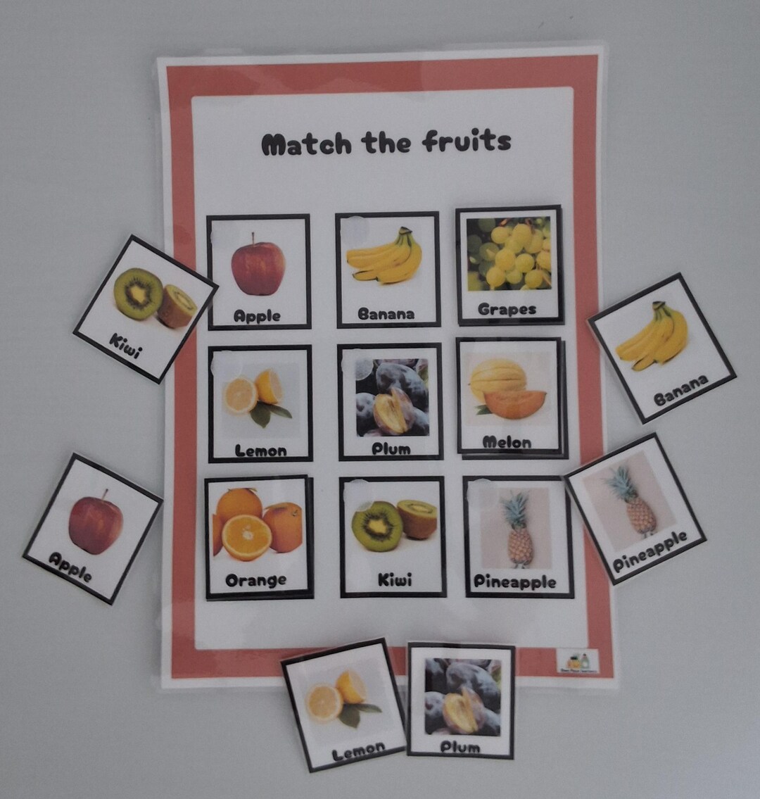 Matching Game Printable Memory Fruit Matching Game for Toddlers ...