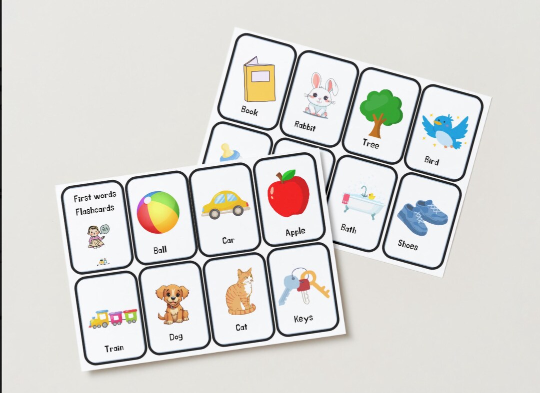 First Words Educational Flashcards for Kids for School, Nursery ...
