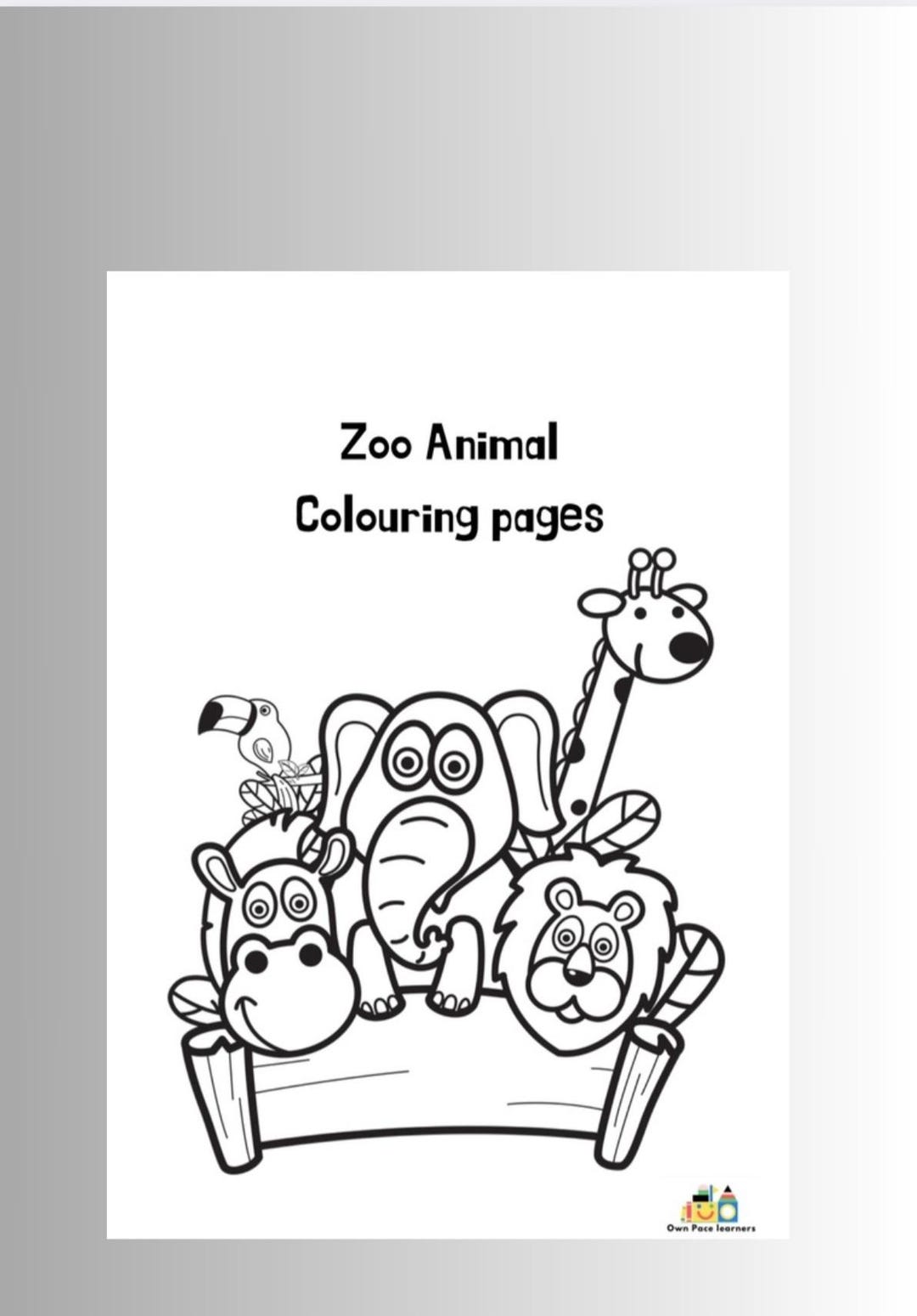 Zoo Animal -themed Colouring Printable Pages- Fun and Creative Digital ...