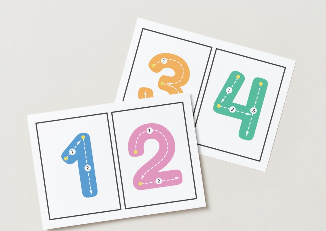 Number Tracing Flashcards Printable Counting and Number Formation ...