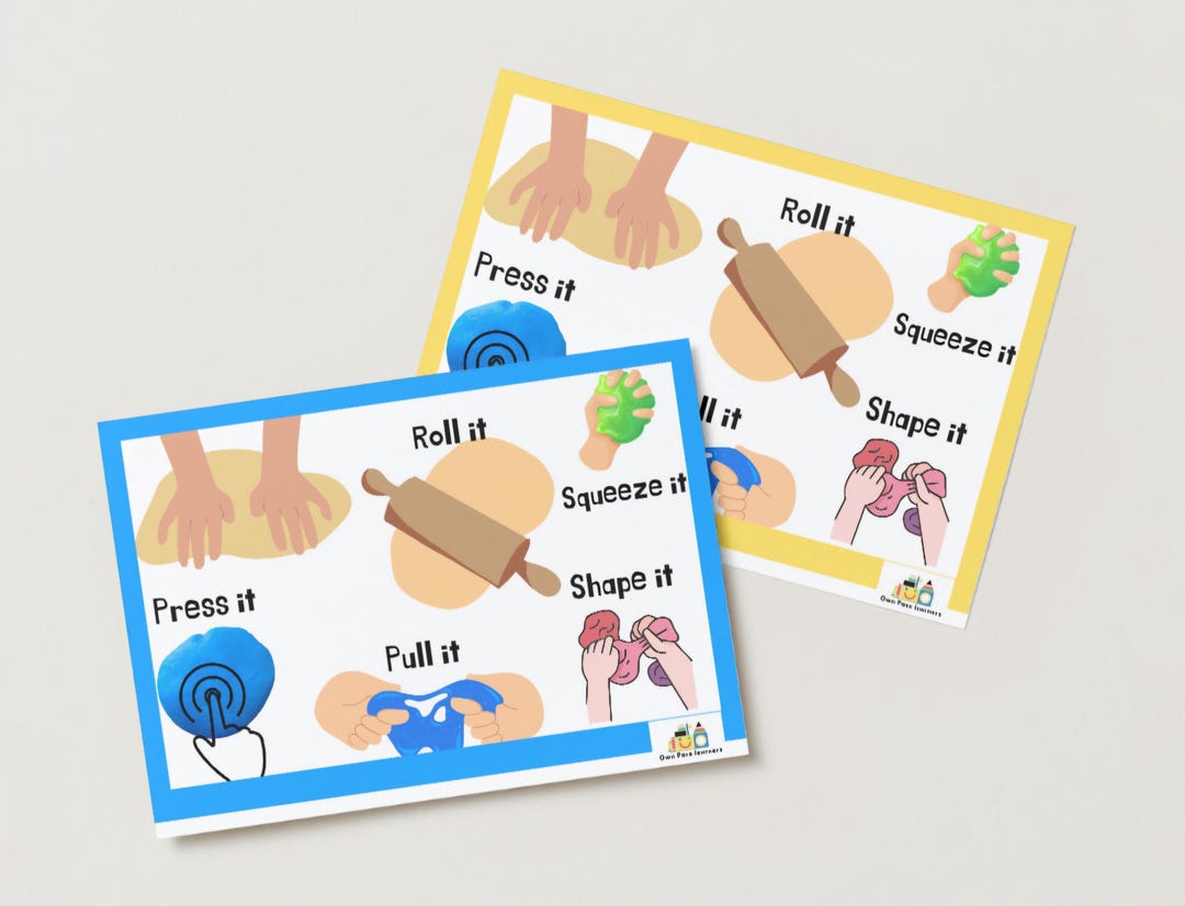 Playdough Mat Action Prompting Digital Download Printable Kids Mat ...