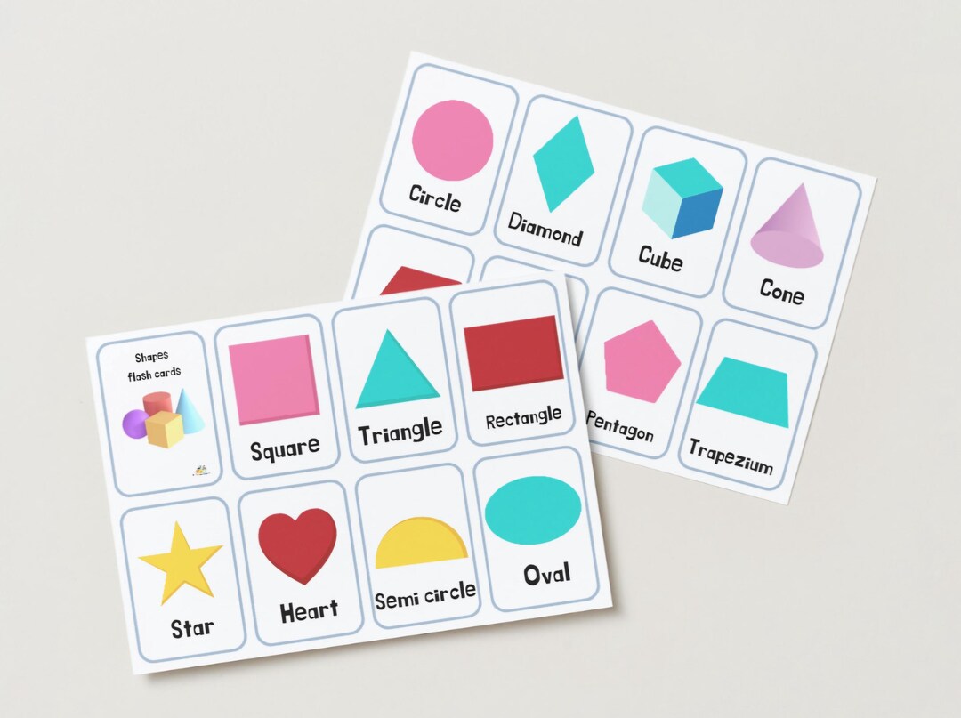 Shapes Picture Flashcards Learn the Names of Shapes Nursery, School ...