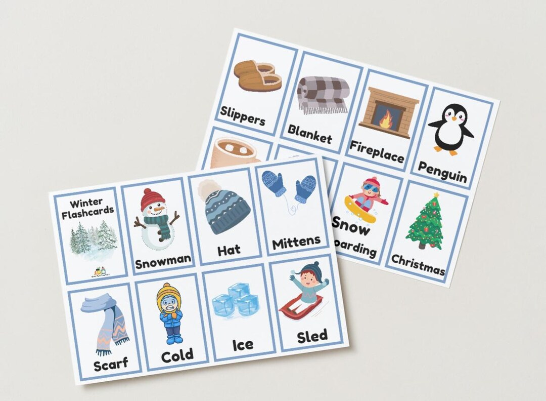 Winter Themed Flashcards-sen Adapted-large Images & Text for Easy ...