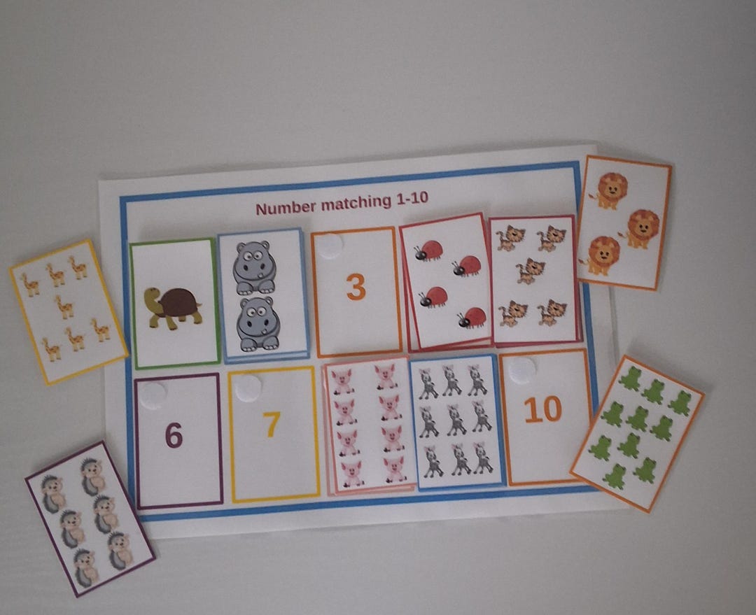 Matching Numbers 1-10 Printable Memory Game for Toddlers / Preschool ...