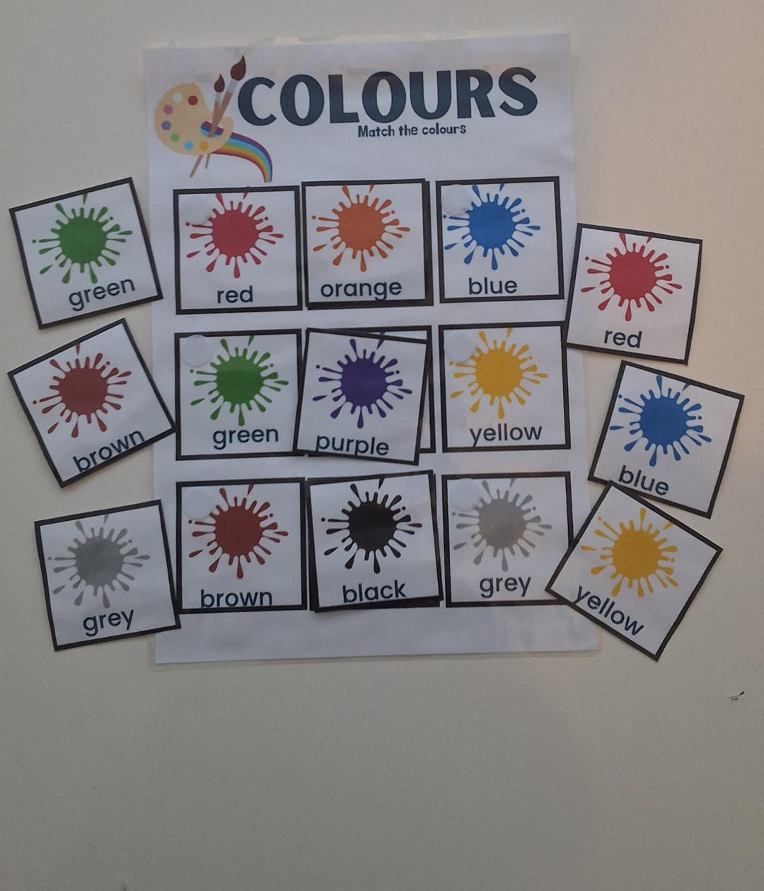 Matching Game Printable Memory Colour Matching Game for Toddlers ...