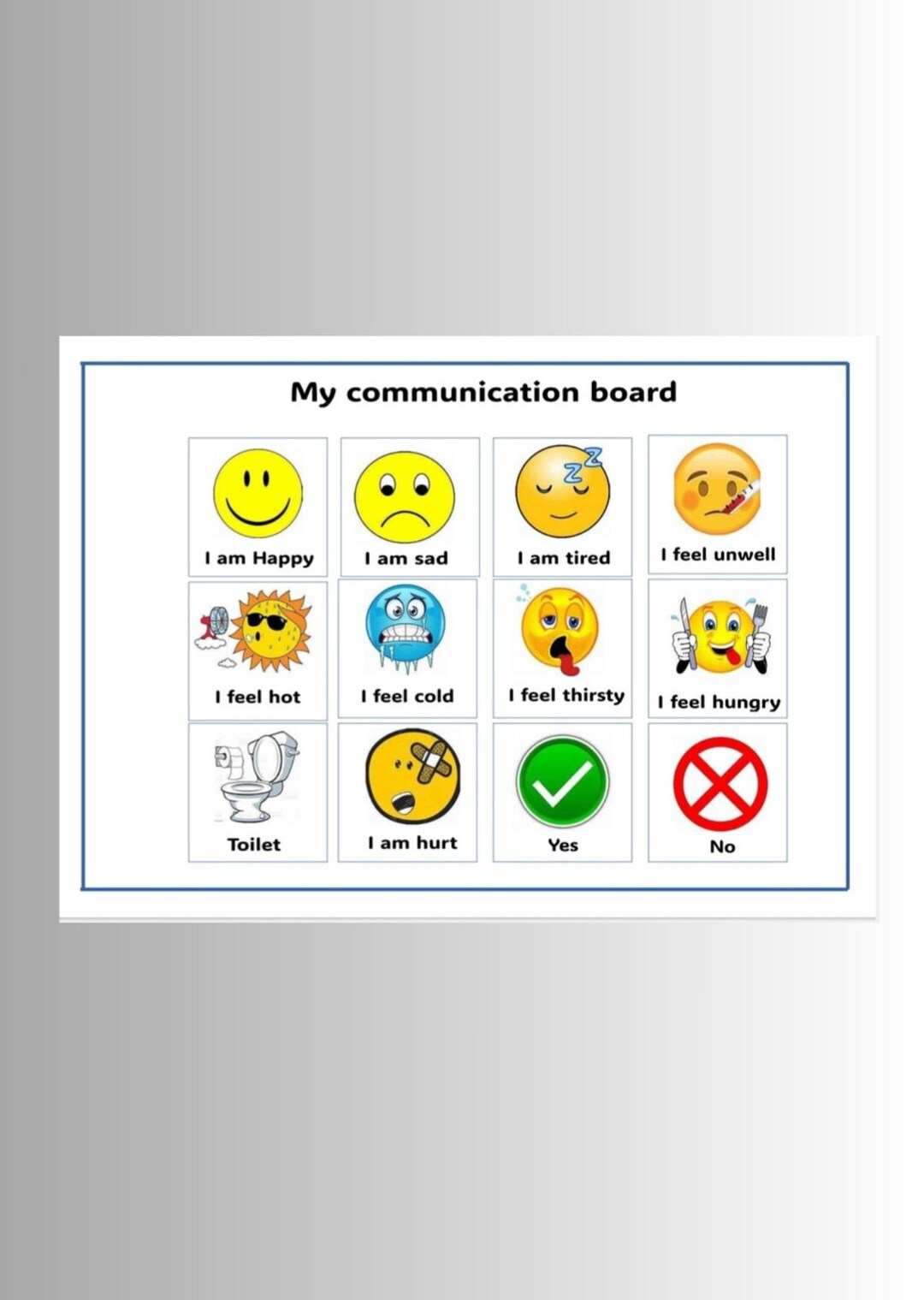 Communication Board for Autism,adhd,sen Non Verbal Communication ...