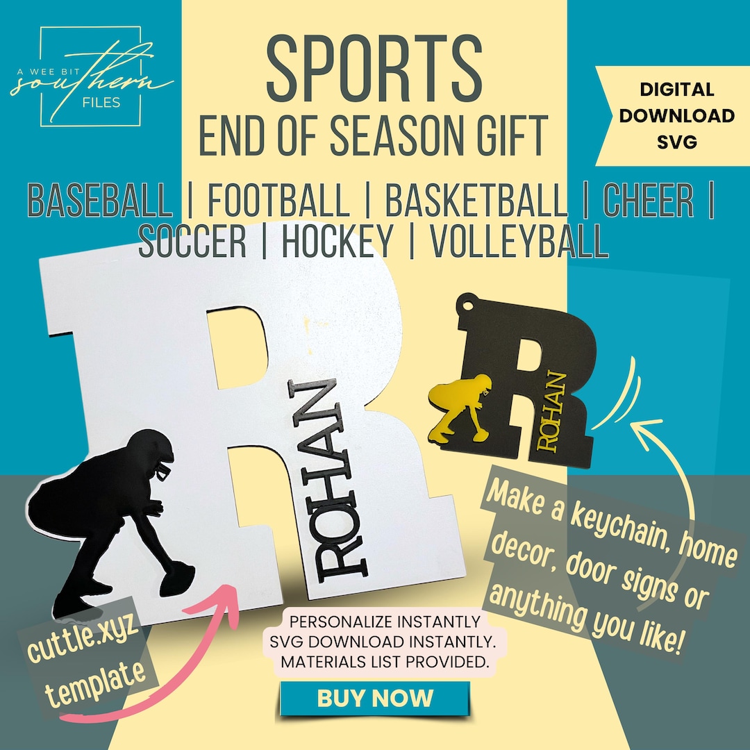 Personalized Sports Gift SVG Template: End of Season Award (digital ...