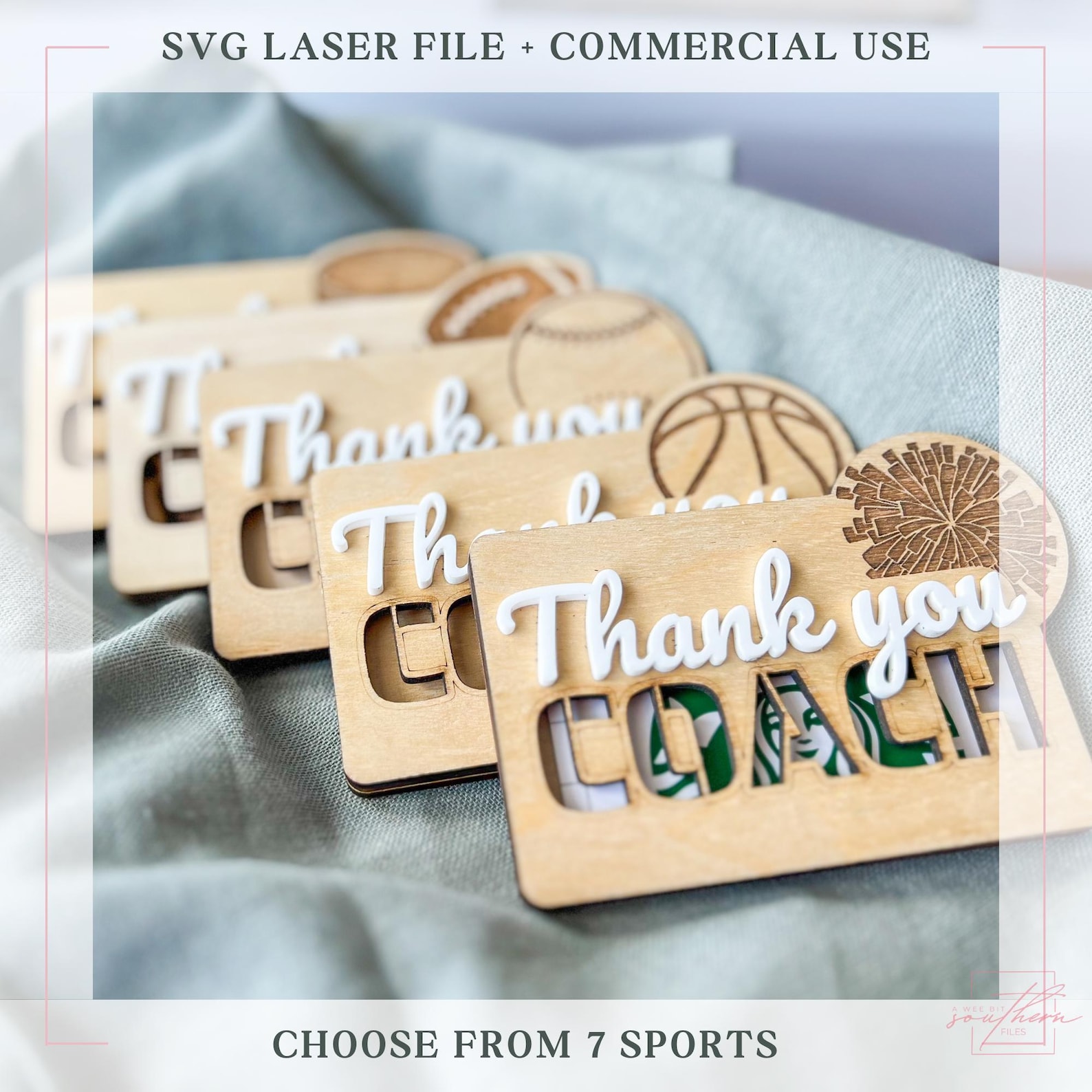 Coach Gift Card Holder SVG | Sports Coach Digital File | Laser Cut Gift ...