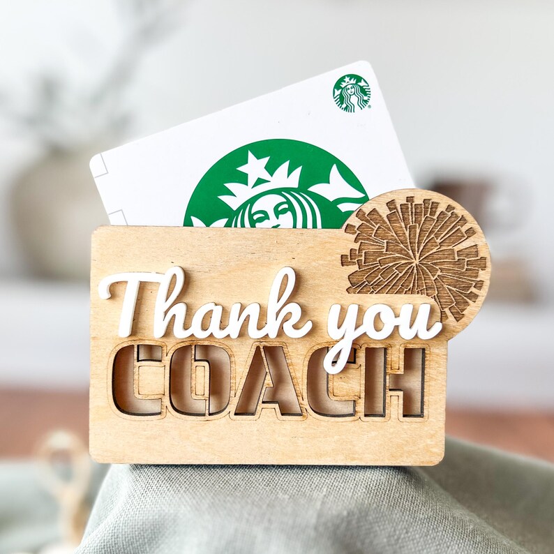 Sports Coach Gift Card Holder SVG: Laser Cut Thank You Gift (digital ...