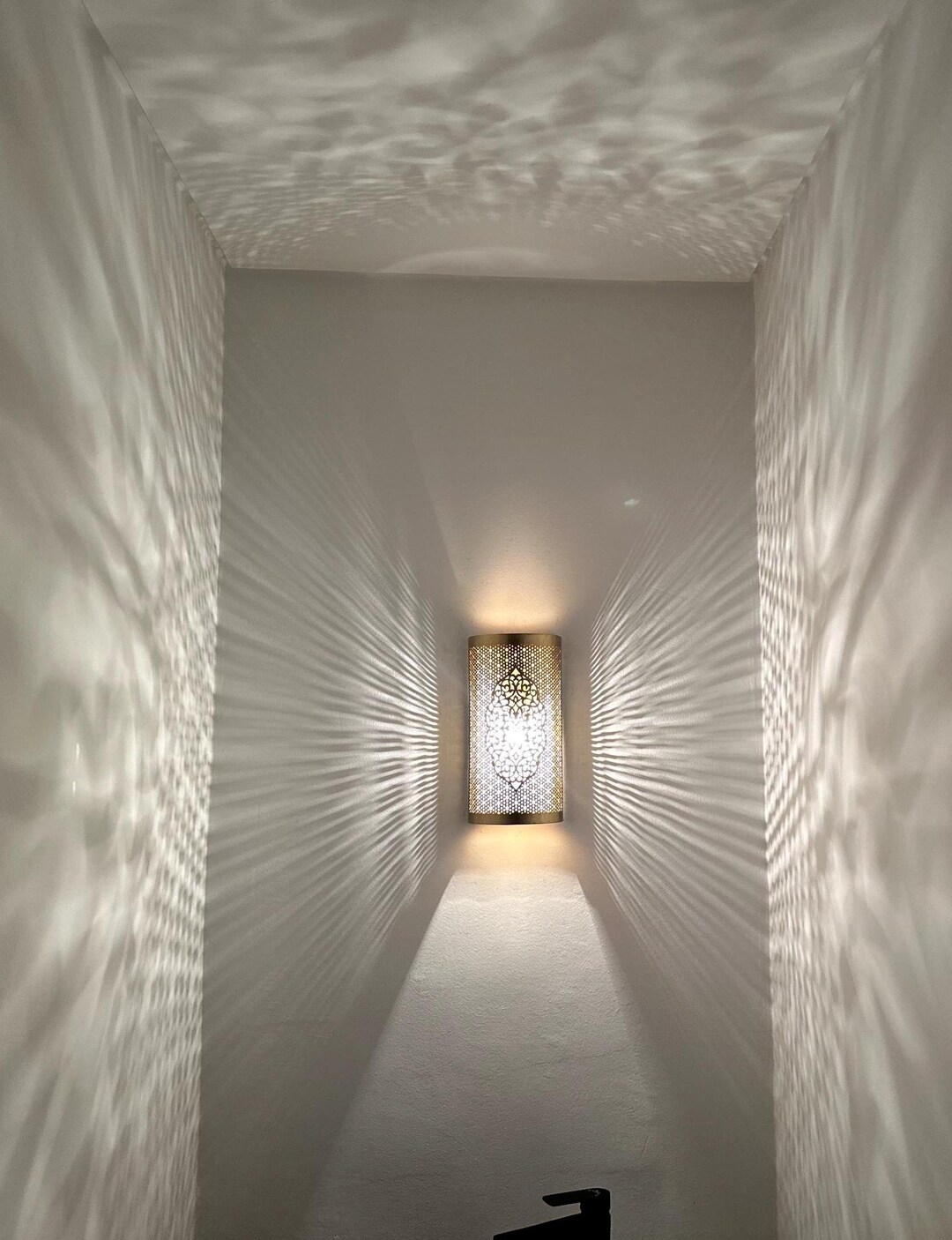Moroccan Brass Mandala Wall Light Handcrafted Cylinder Sconce ...