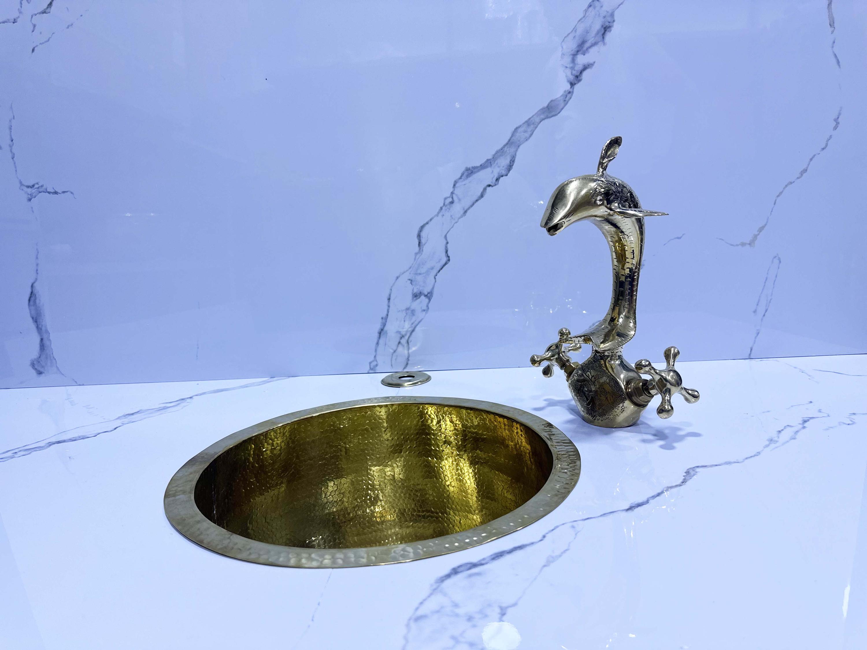 Handcrafted Brass Dolphin Spout Faucet: Moroccan Artisan Water Tap - Etsy