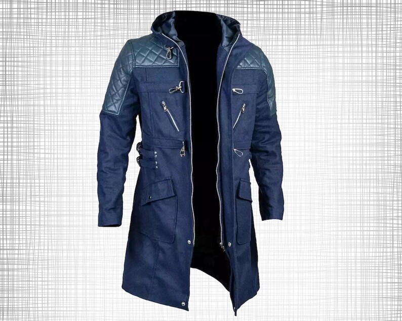 Devil May Cry 5 Nero Blue Hooded Trench Coat for Men – DMC Inspired ...