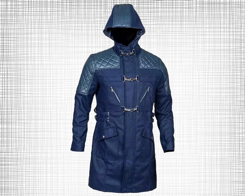 Devil May Cry 5 Nero Blue Hooded Trench Coat for Men – DMC Inspired ...