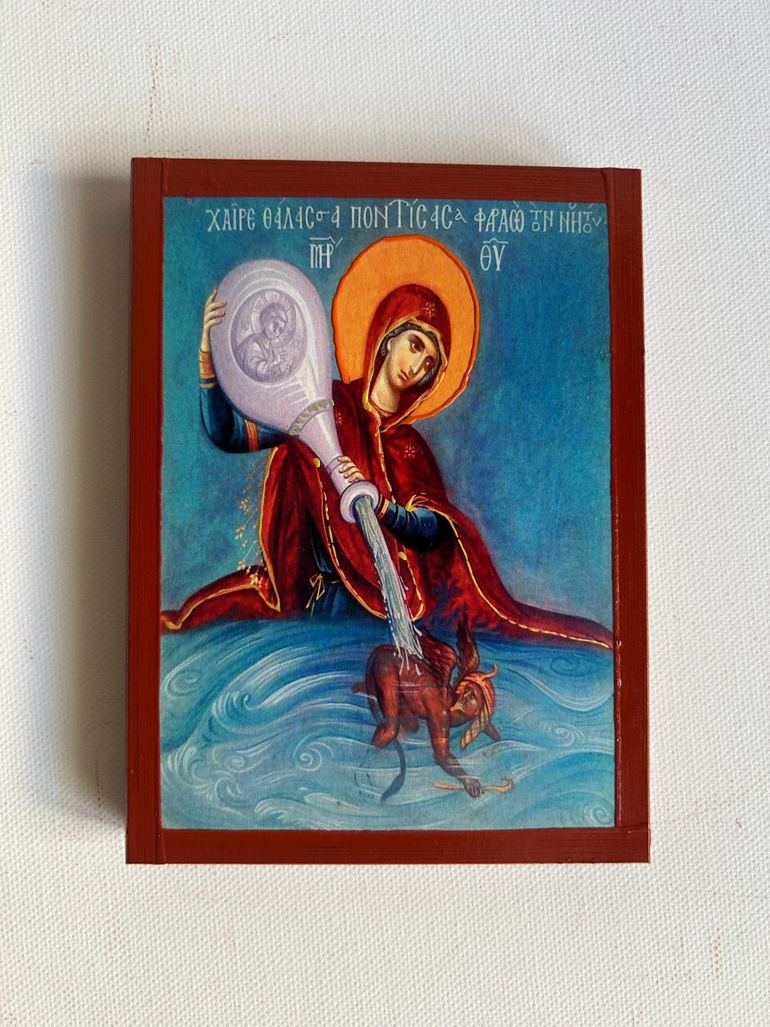 Virgin Mary Panagia Icon Greek Orthodox Byzantine Icon Faithful Copy of ...