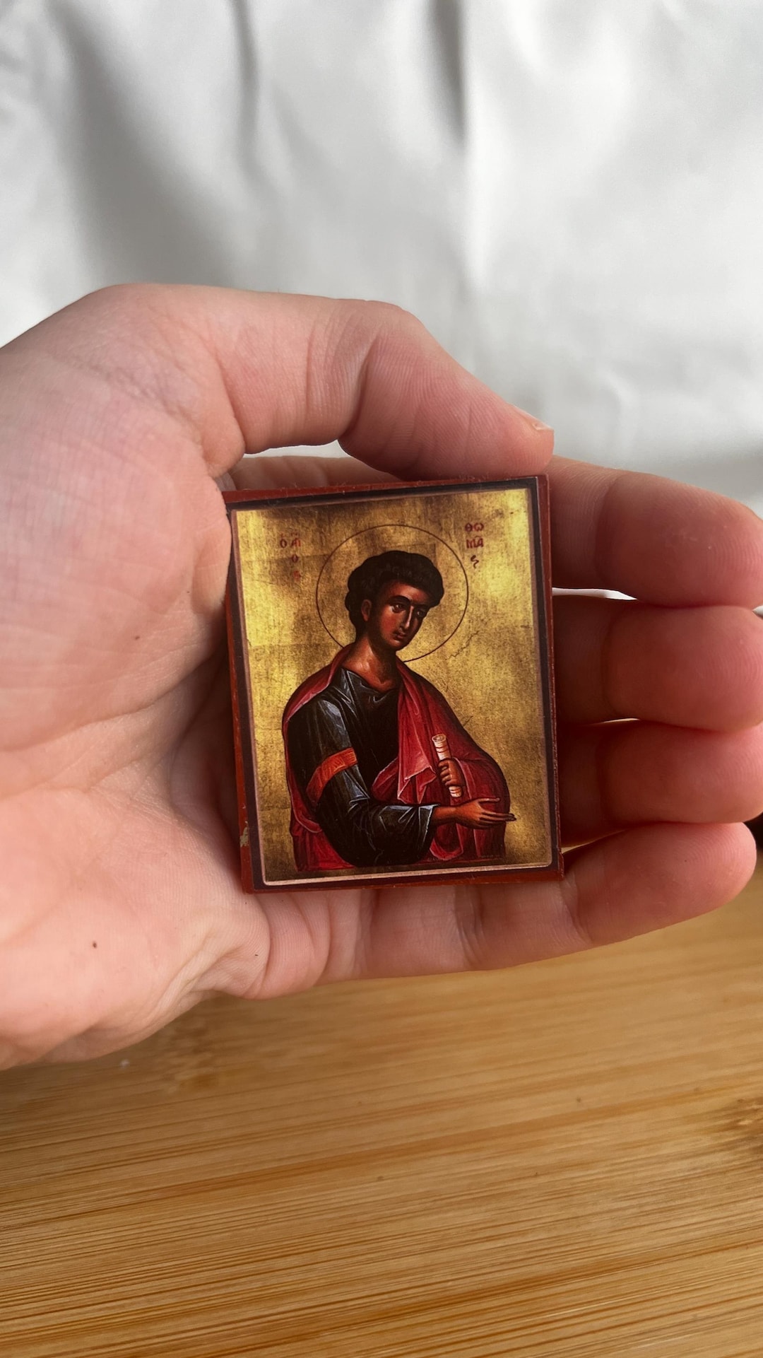 Small Wooden Pocket Icon Saint Thomas the Apostle in Premium Quality ...