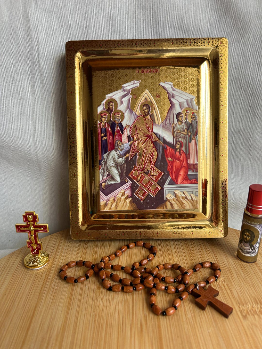 Water Gilded Resurrection of Jesus Christ Icon: Polished Orthodox Art ...