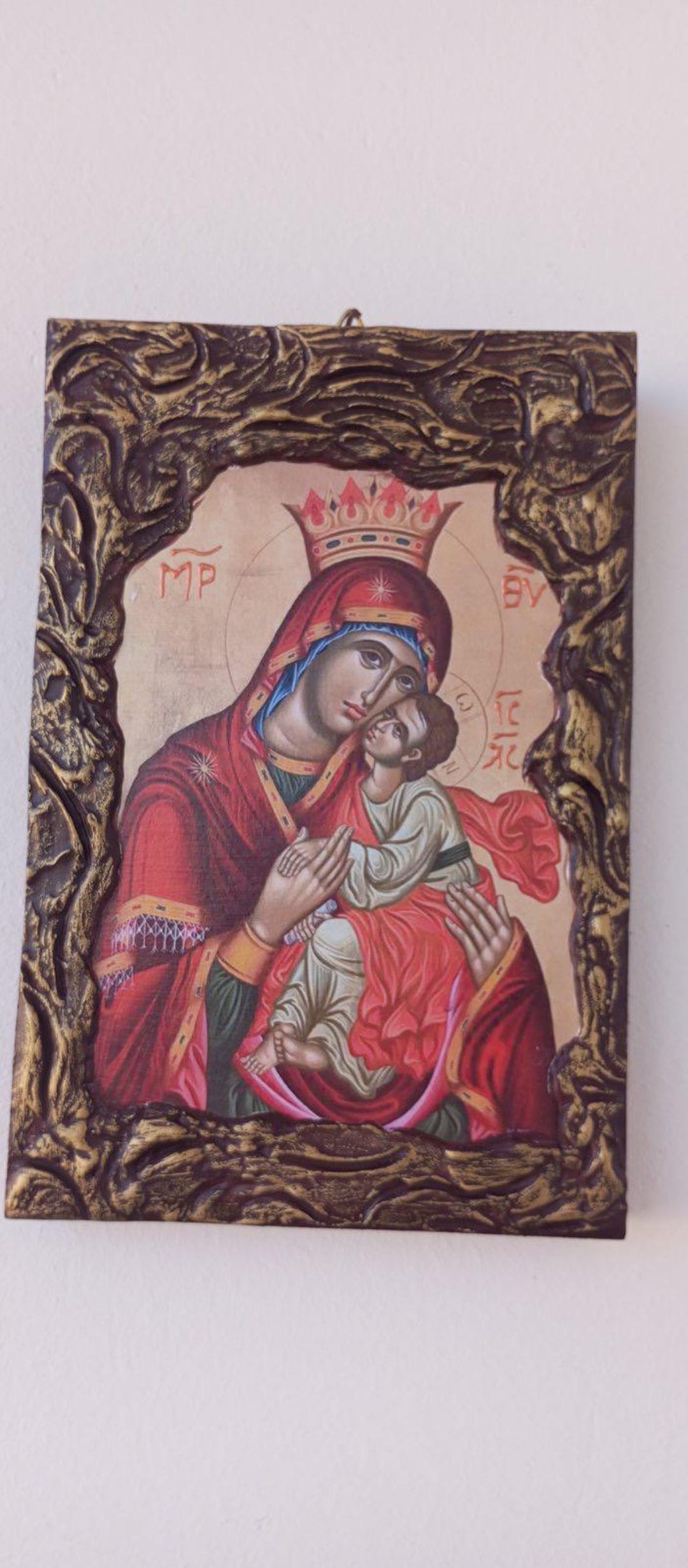 Virgin Mary Panagia Icon Greek Orthodox Byzantine Icon Faithful Copy of ...