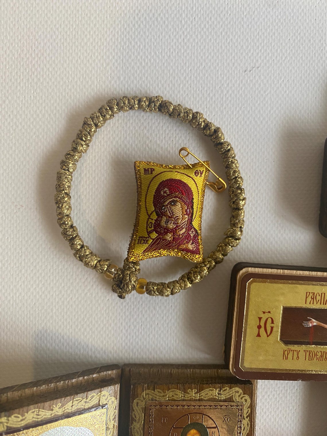 Christian Gift Set With Cross, Rosary, Diptych Icon, Amulet of the ...