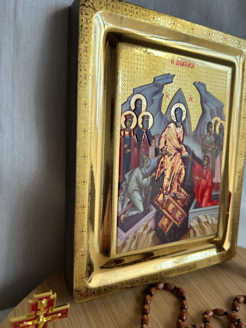 The Resurrection of the Lord Orthodox Icon With a Polished Look and ...