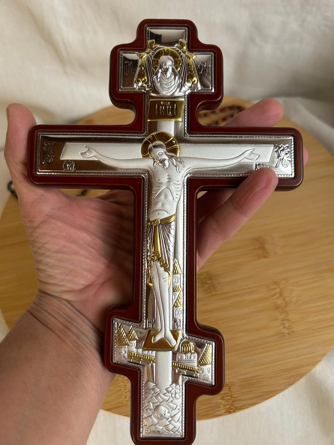 Silver Wall Cross and Blessing, Church Cross, Cross of Lord Jesus ...