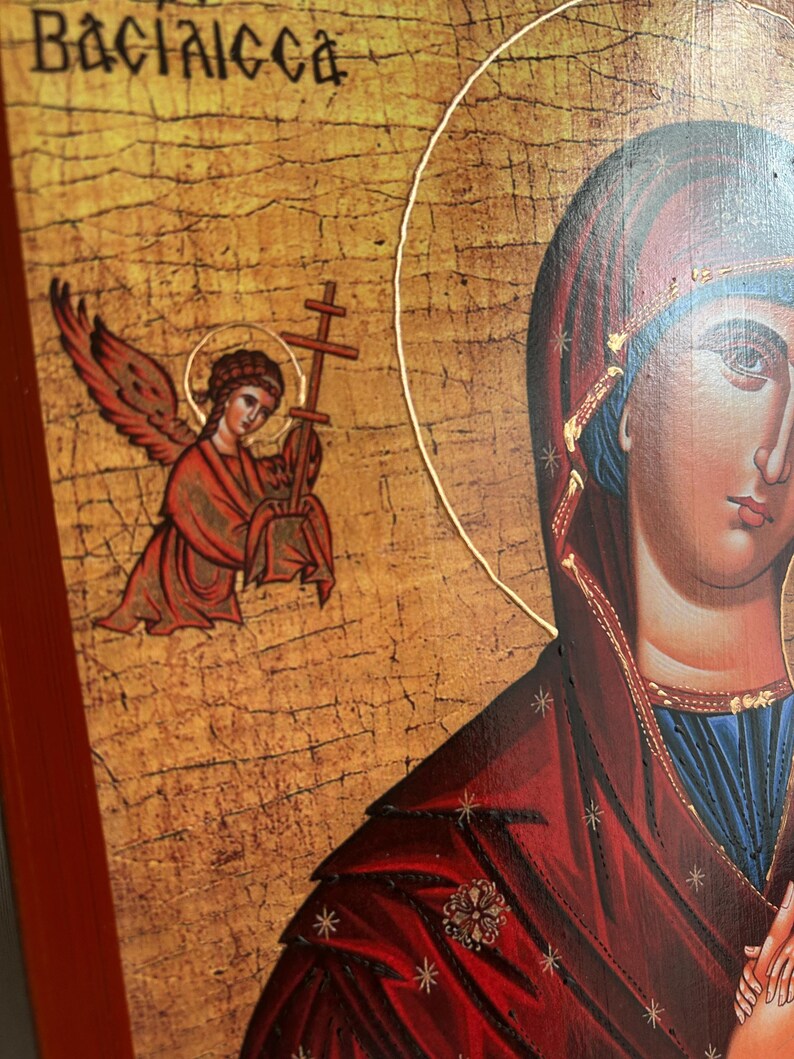 Virgin Mary Queen of Angels Icon Orthodox Icons Greek Orthodox ...