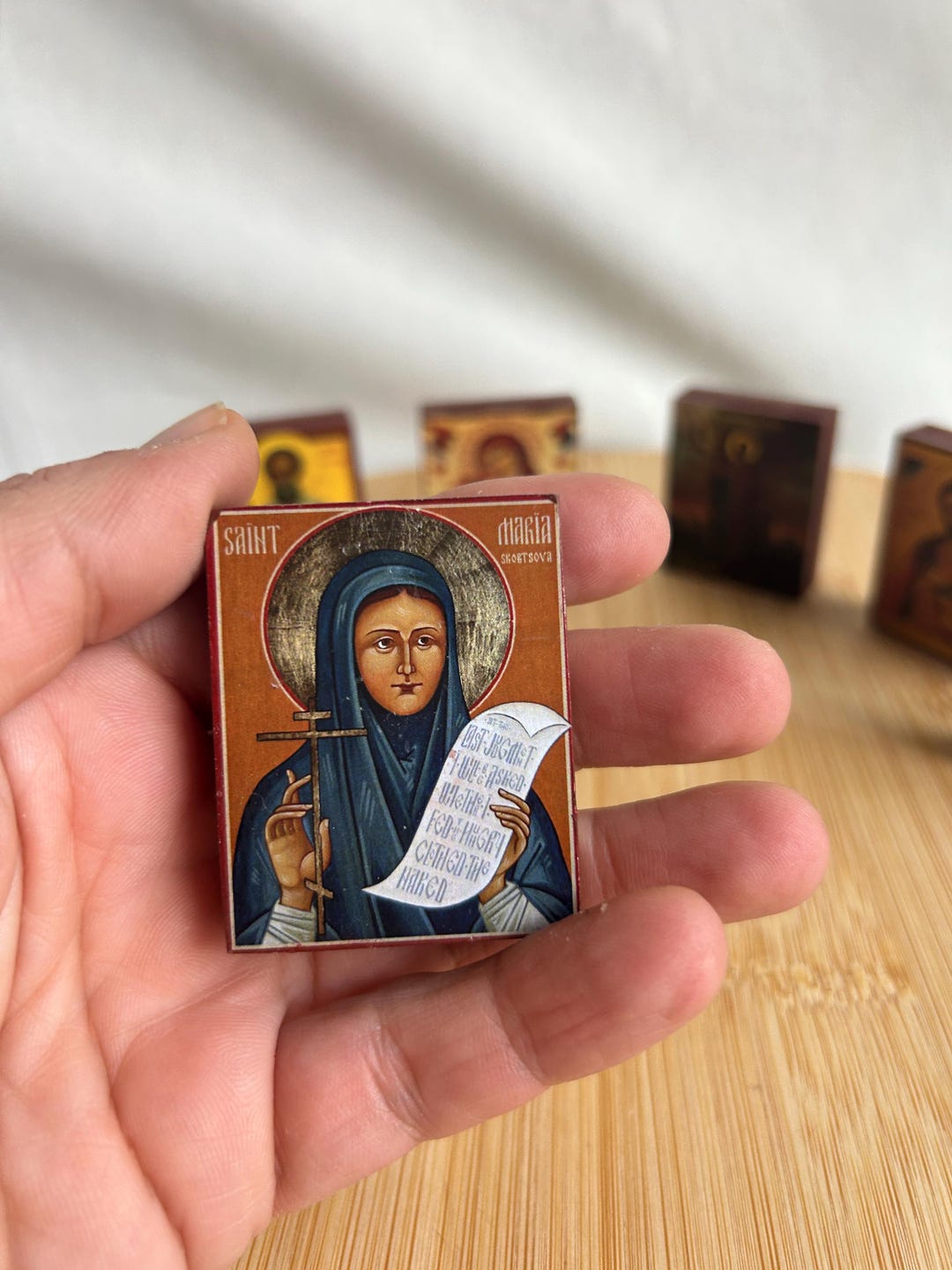 Small Wooden Pocket Icon Saint Maria Skobtsova of Paris in Premium ...