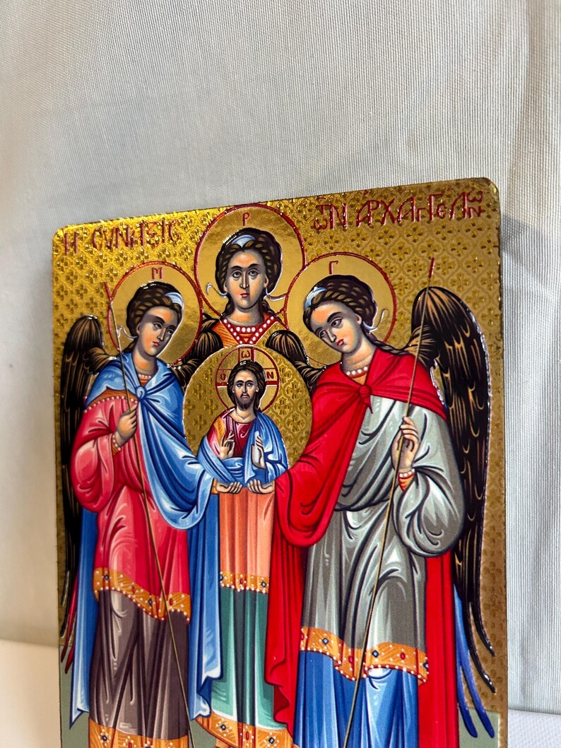 Synaxis of the Archangels Orthodox Icon With a Polished Look and Water ...