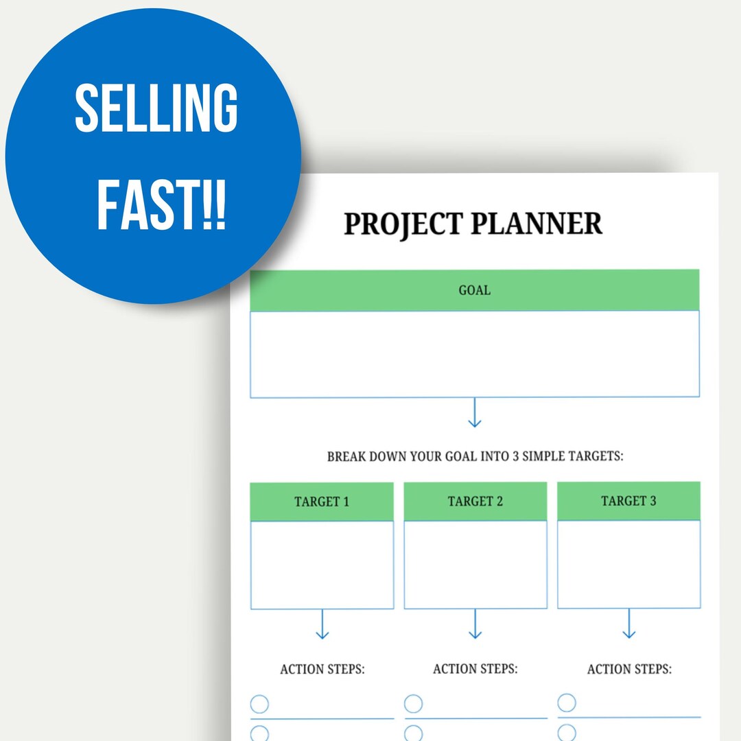 PRINTABLE PROJECT PLANNER, Digital Project Management Template ...