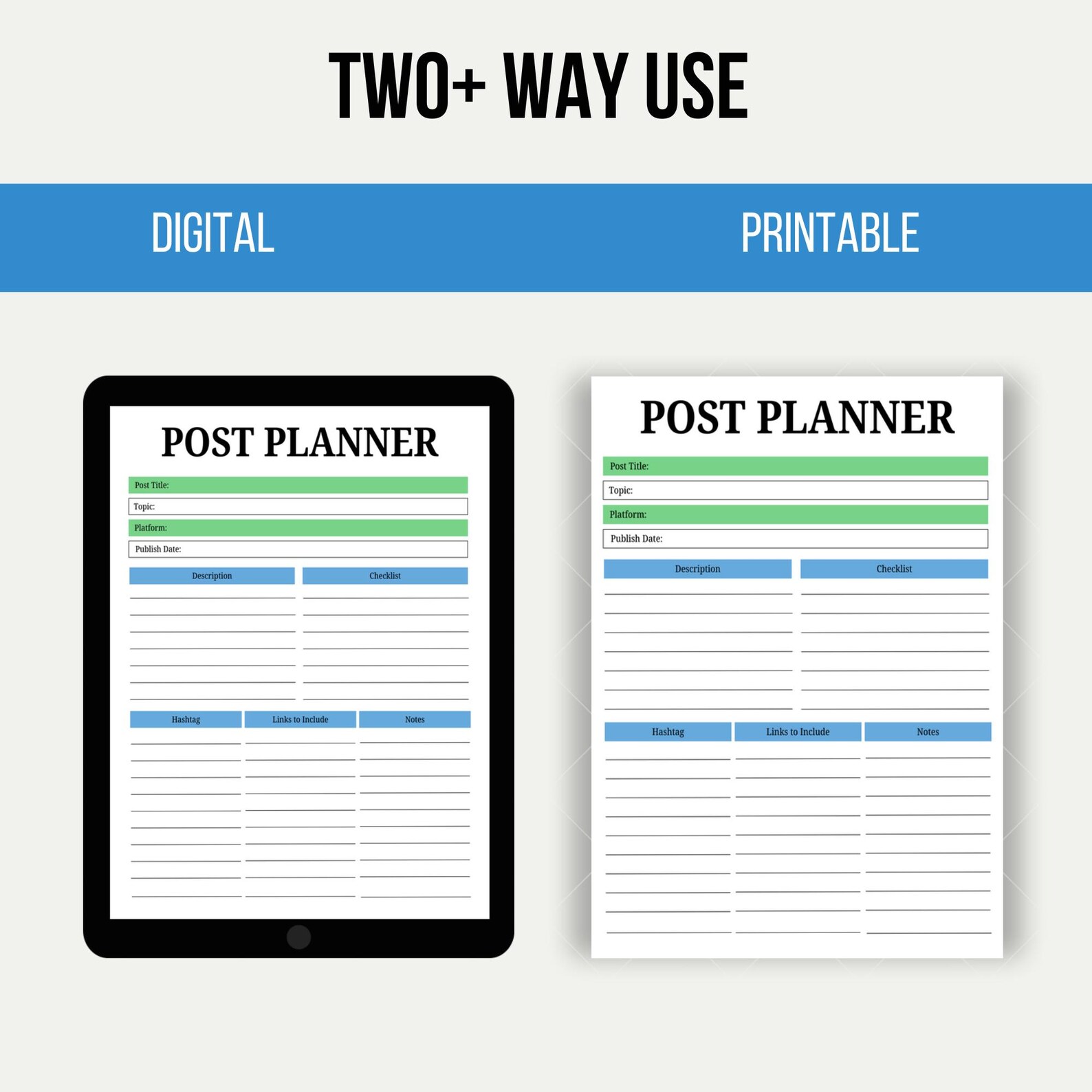 SOCIAL MEDIA POST Planner, Content Post Planner Template, Printable ...