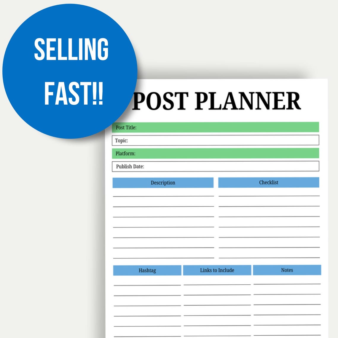 SOCIAL MEDIA POST Planner, Content Post Planner Template, Printable ...