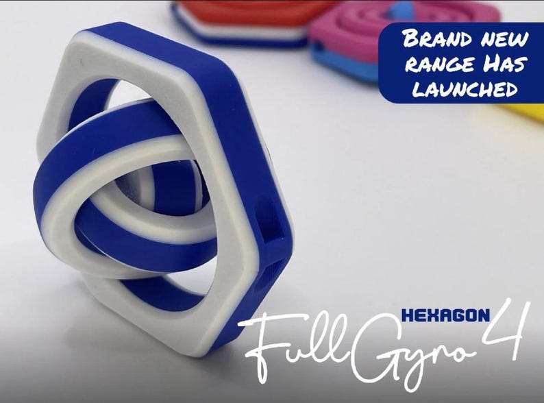 3D Printed Gyro Spinner 4 Keychain - Etsy