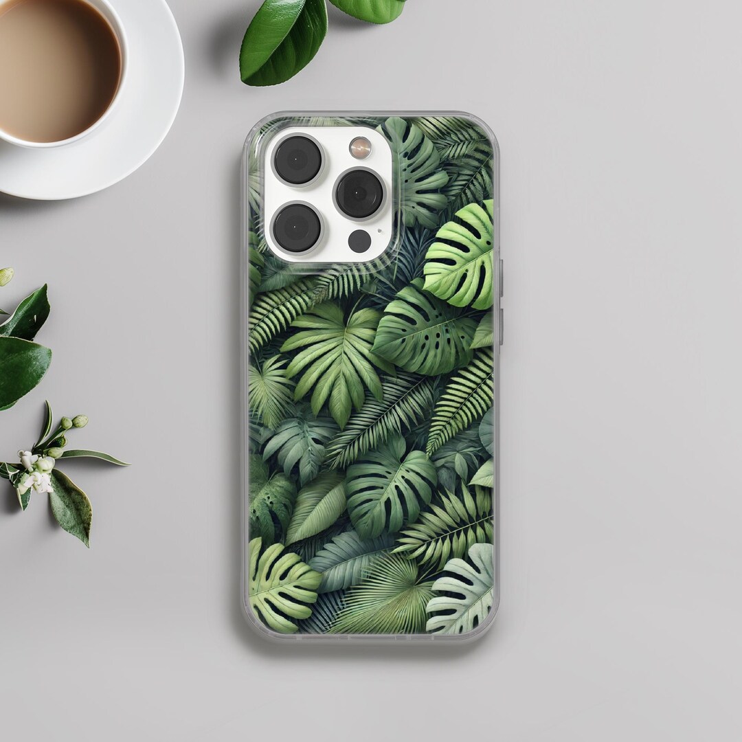 Tropical Leaves Phone Case Jungle Cover for iPhone 16 15 14 13 12 11 XR ...