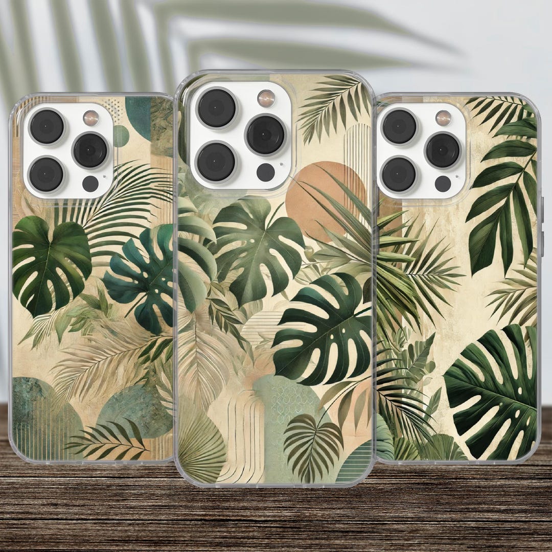 Tropical Leaves Phone Case Aesthetic Monstera Cover Fits for iPhone 16 ...