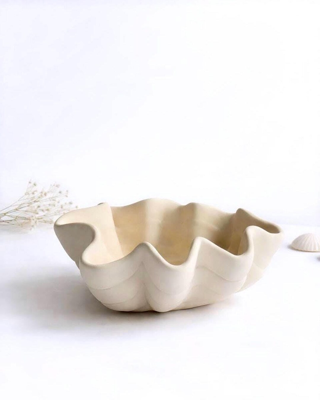 Large Conch Shell Bowl • Coastal Home Decor, Handmade Jesmonite Trinket ...