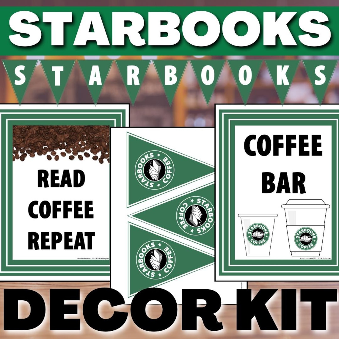 Starbooks Coffee Classroom Decor Editable Classroom Transformation ...