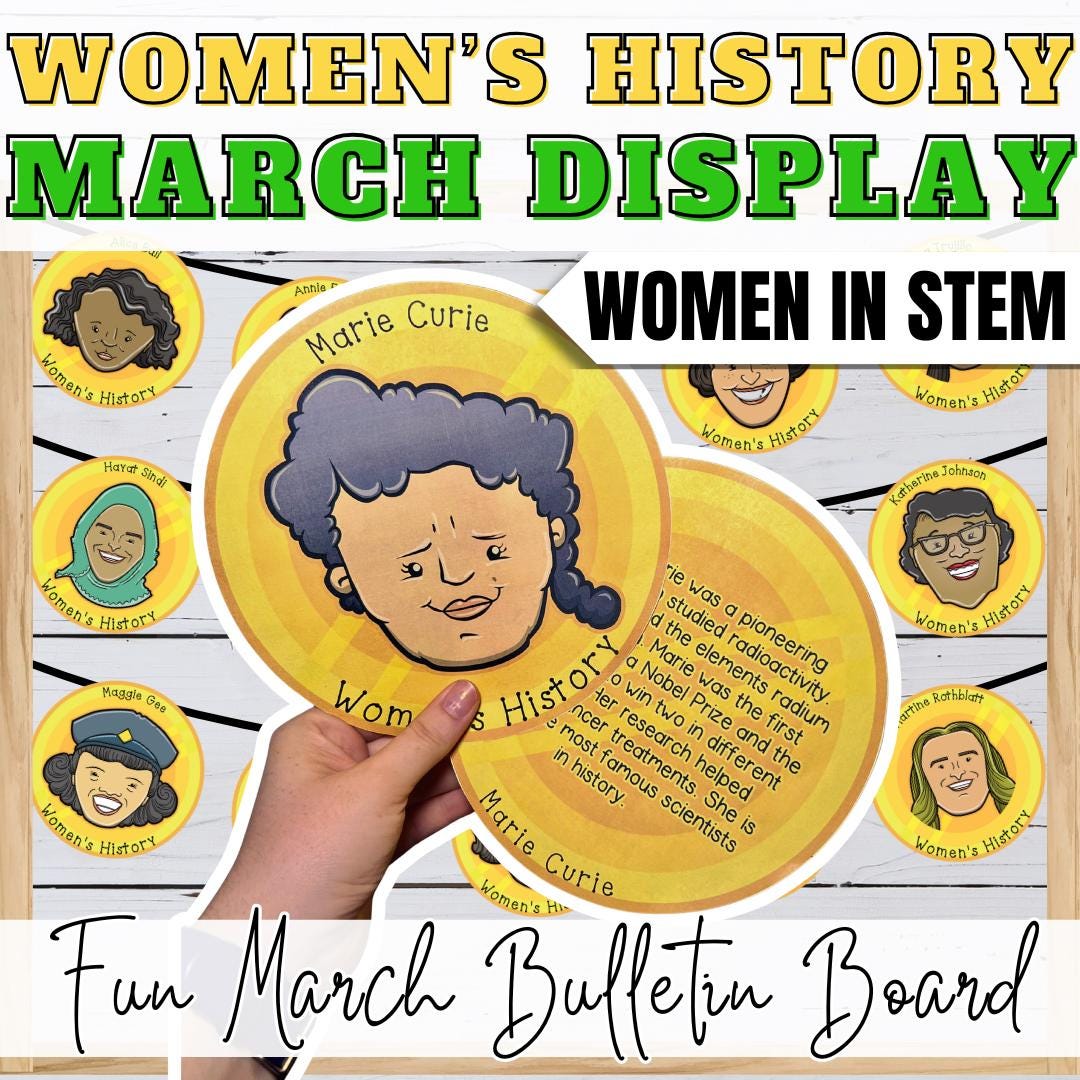 Women’s History Month Bulletin Board Women in STEM Door Decor March Pot ...