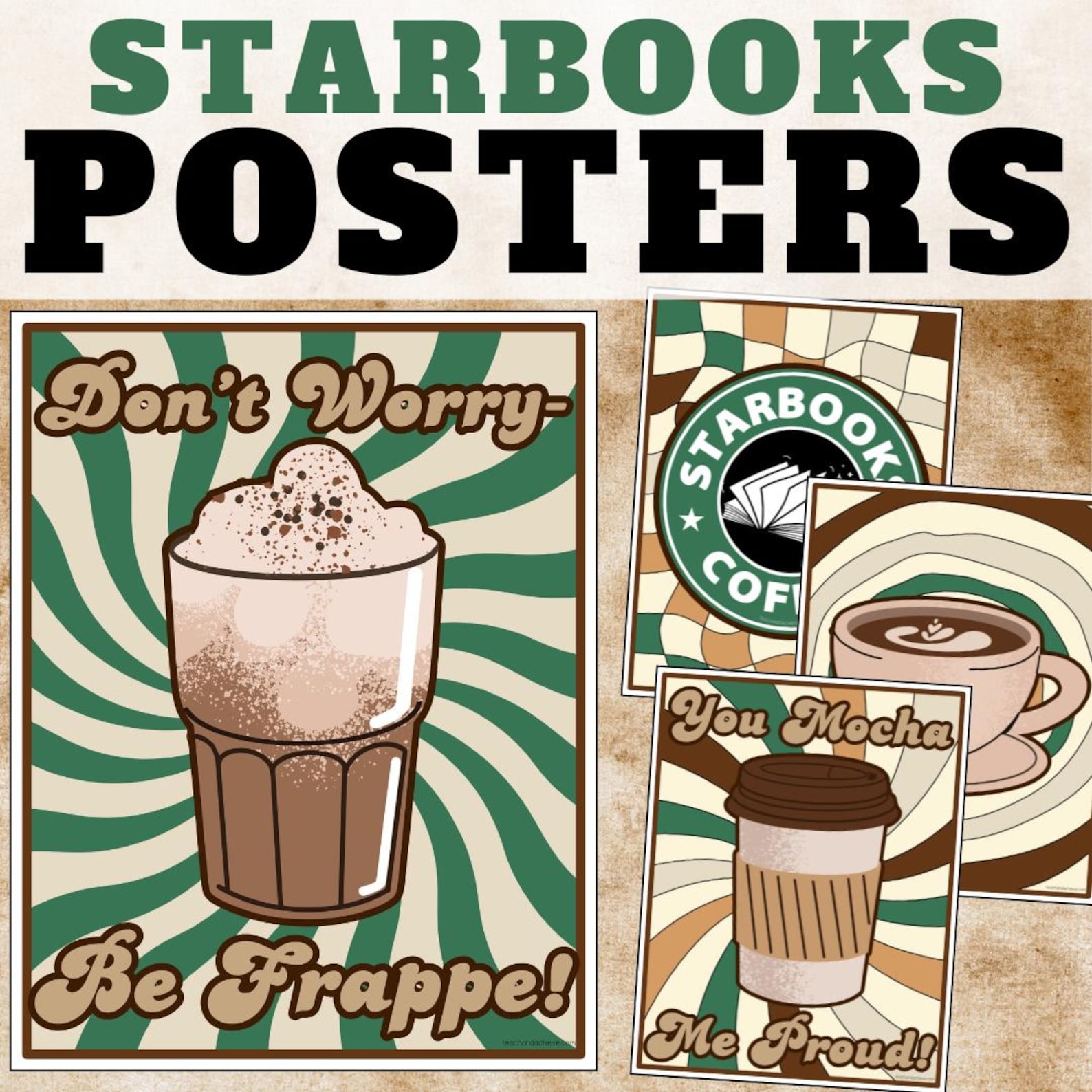 Starbooks Coffee Classroom Decor Classroom Wall Art Starbooks Classroom ...