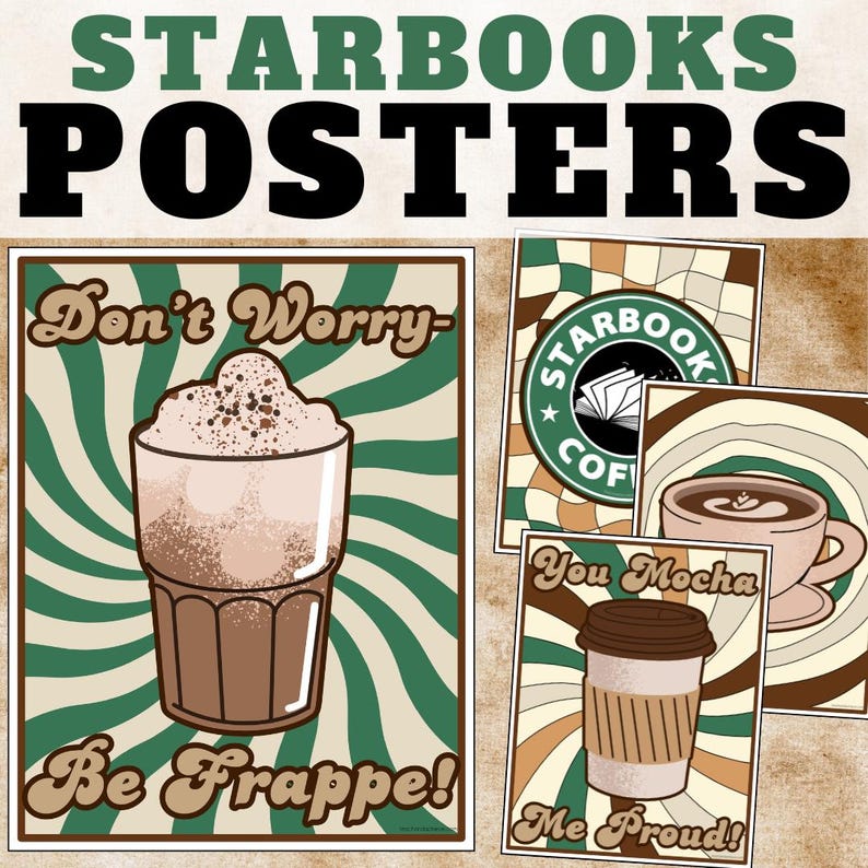 Starbooks Coffee Classroom Decor Classroom Wall Art Starbooks Classroom ...