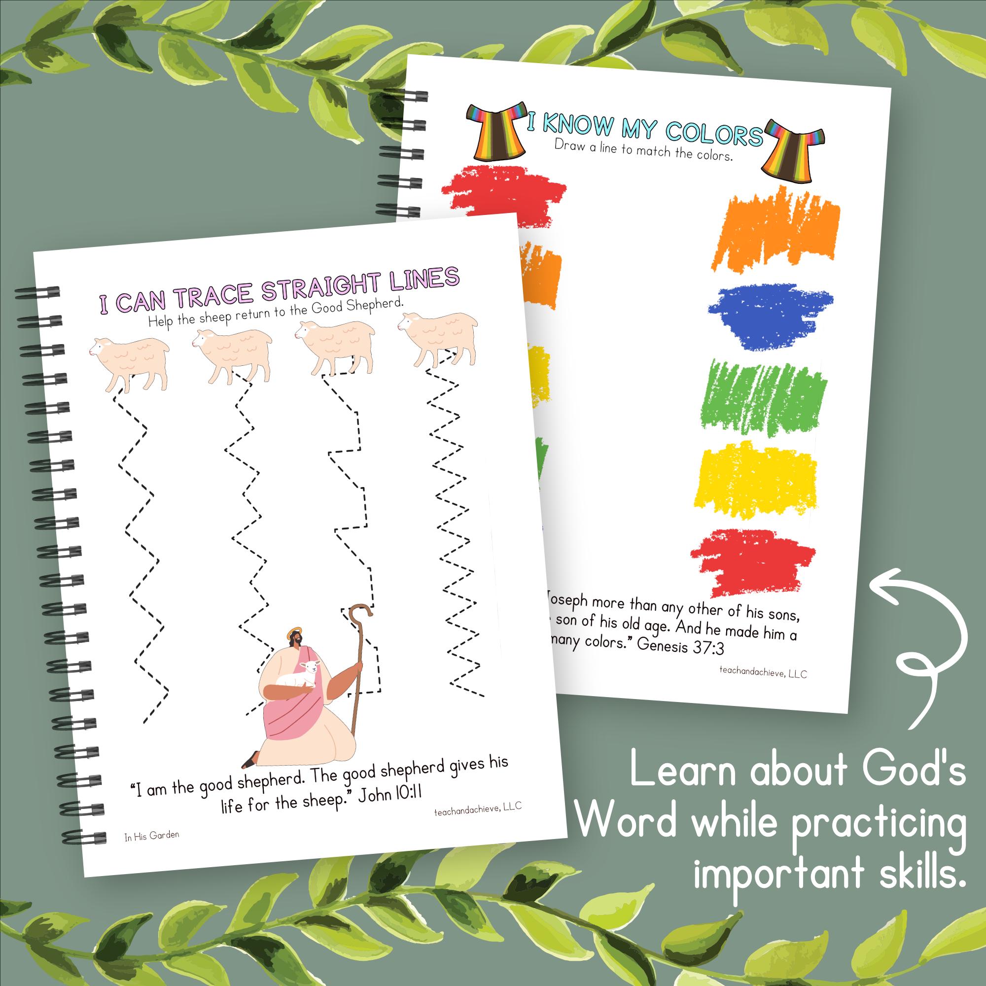 Christian Preschool Workbook Learning Activity Book Personalized ...