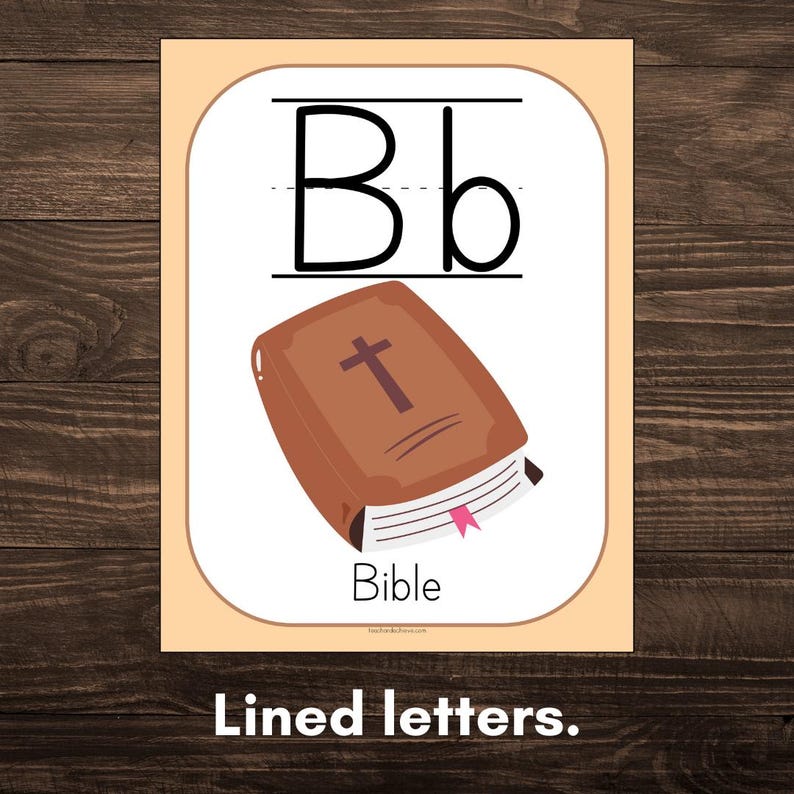 Bible Alphabet Poster ABC Wall Art Christian Scripture Alphabet Decor ...