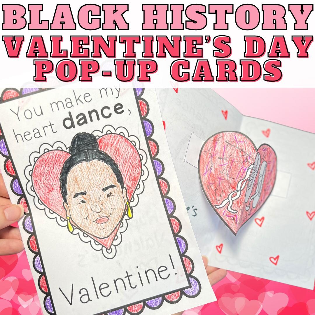 Black History Valentine’s Day Cards Craft 37 Black History Month Pop-up ...