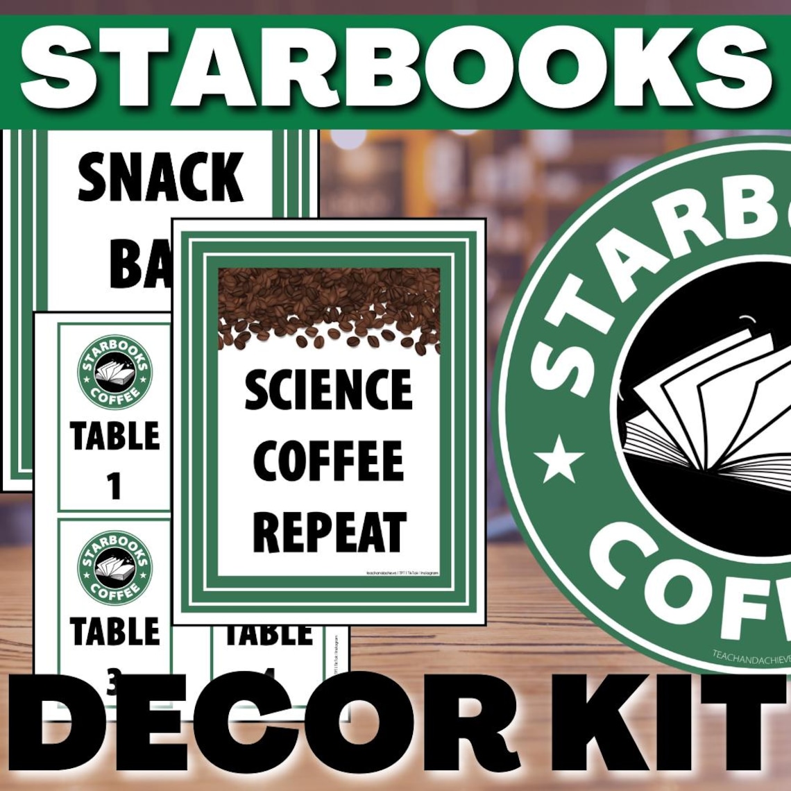 Starbooks Coffee Classroom Decor Editable Classroom Transformation ...