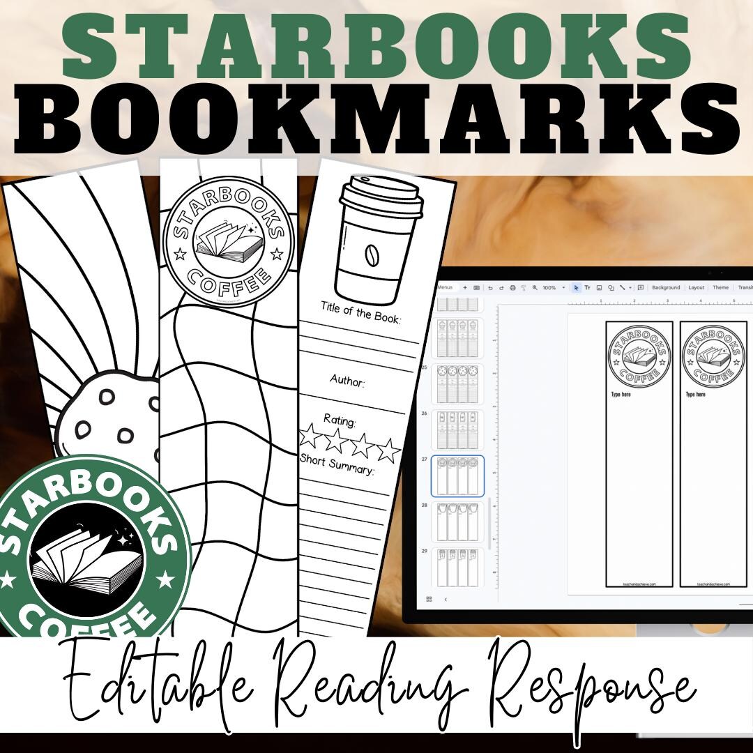 Starbooks Classroom Transformation Editable Starbooks Bookmark Activity ...