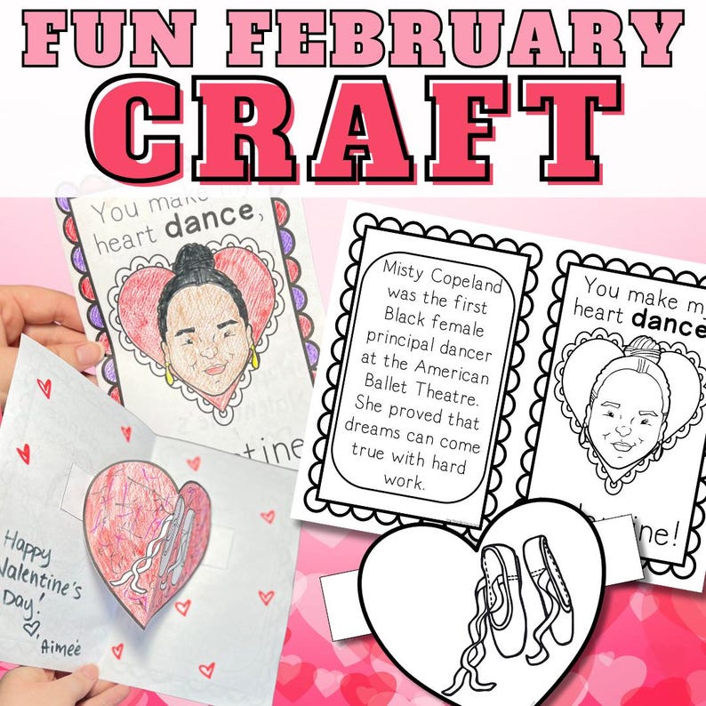 Black History Valentine’s Day Cards Craft 37 Black History Month Pop-up ...